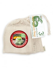 Rethink: Reusable, Cotton Drawstring Bags – Set of 3