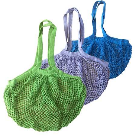 Green Essentials Large Organic Cotton Mesh Shopping Bag - Purple