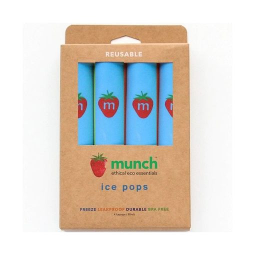 Munch Silicone Ice Pop Molds - Blue - 4 pack Great for kids